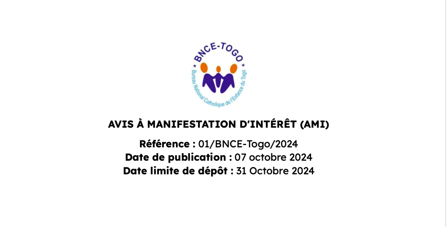 AVIS À MANIFESTATION D'INTÉRÊT (AMI) - BNCE TOGO
